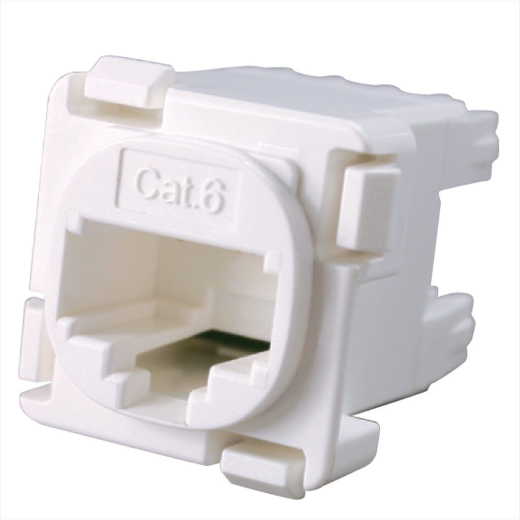 Cat 6 UTP Clipsal Style Jack - 180 Degree w/IDC Cap - Optical Solutions ...